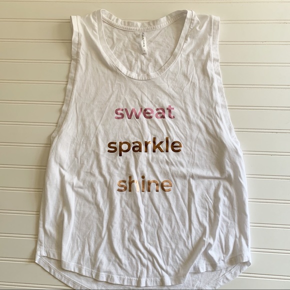 Fabletics | Tops | Fabletics Sweat Sparkle Shine White Tank Top Sz Sm ...